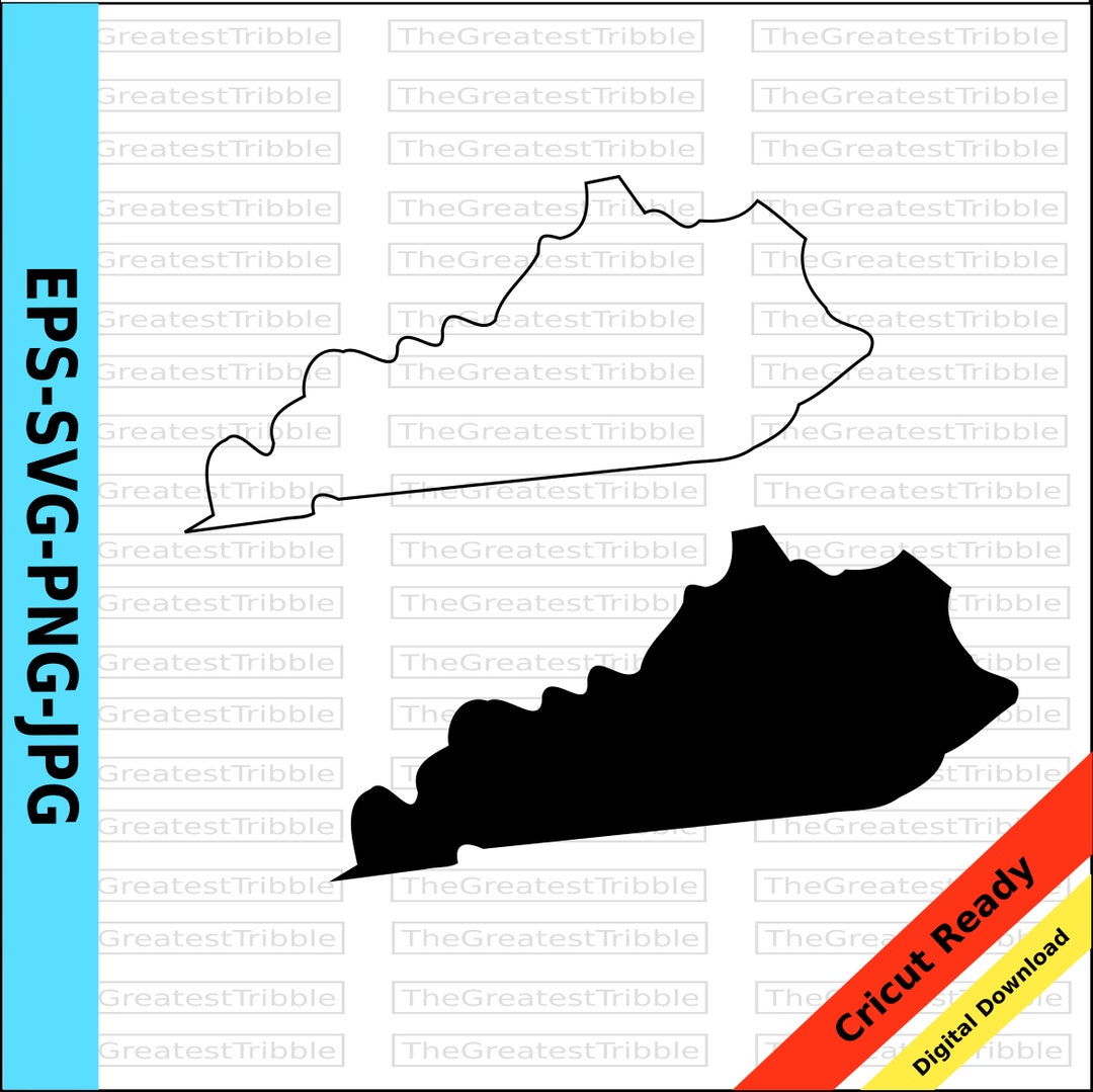 Kentucky State Map Svg Png Jpg Eps Vector Graphic Clip Art Kentucky ...