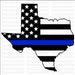 Thin Blue Line Texas USA Flag Thin Blue Line American Flag Eps Svg Png ...
