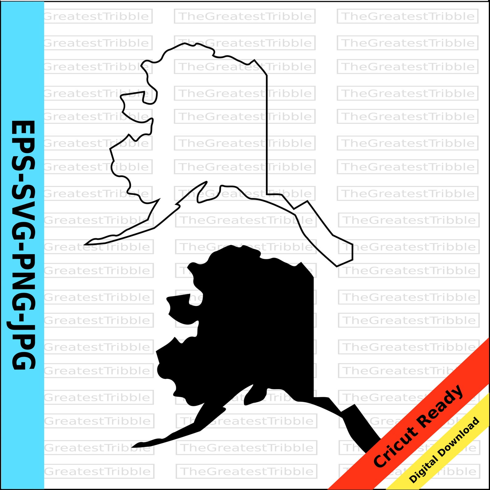 Alaska State Map Svg Png Jpg Eps Alaska Vector Clip Art Alaska - Etsy