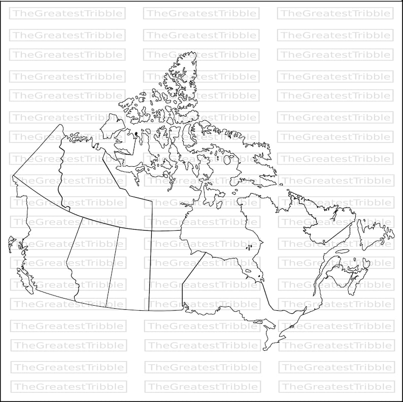 Canada Province Map Svg Eps Png Jpg Vector Graphic Clip Art | Etsy