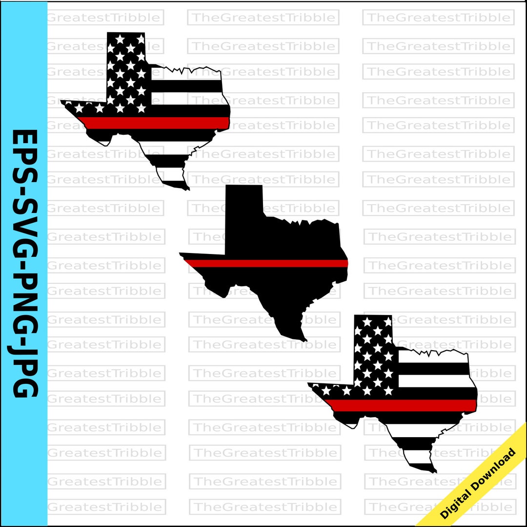 Thin Red Line Texas USA Flag Thin Red Line American Flag Eps Svg Png ...