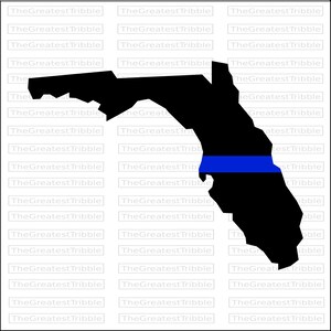 Thin Blue Line Florida USA Flag Thin Blue Line American Flag Eps Svg ...