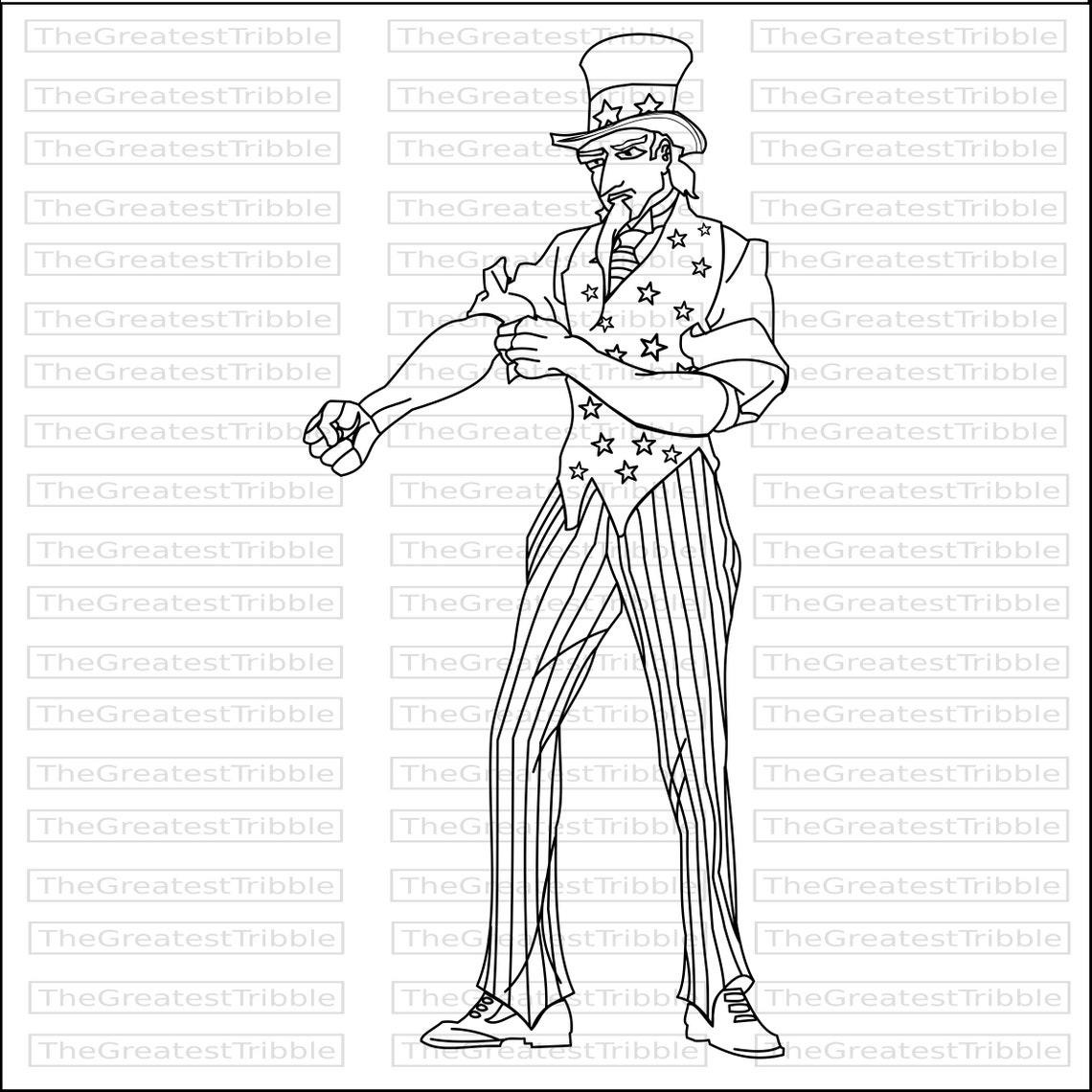 Uncle Sam Outline Uncle Sam Fighting USA Presidents Day Eps | Etsy