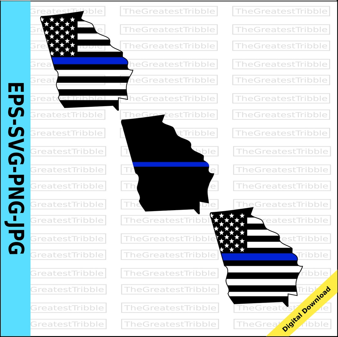 Thin Blue Line Georgia USA Flag Thin Blue Line American Flag Eps Svg ...