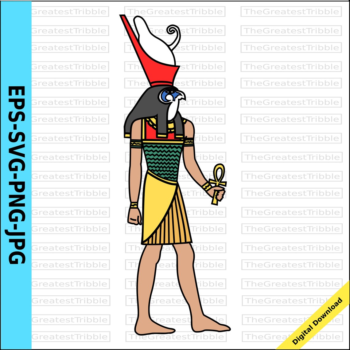 Horus Egyptian God Clip Art Svg Png Jpg Eps Vector Graphic - Etsy