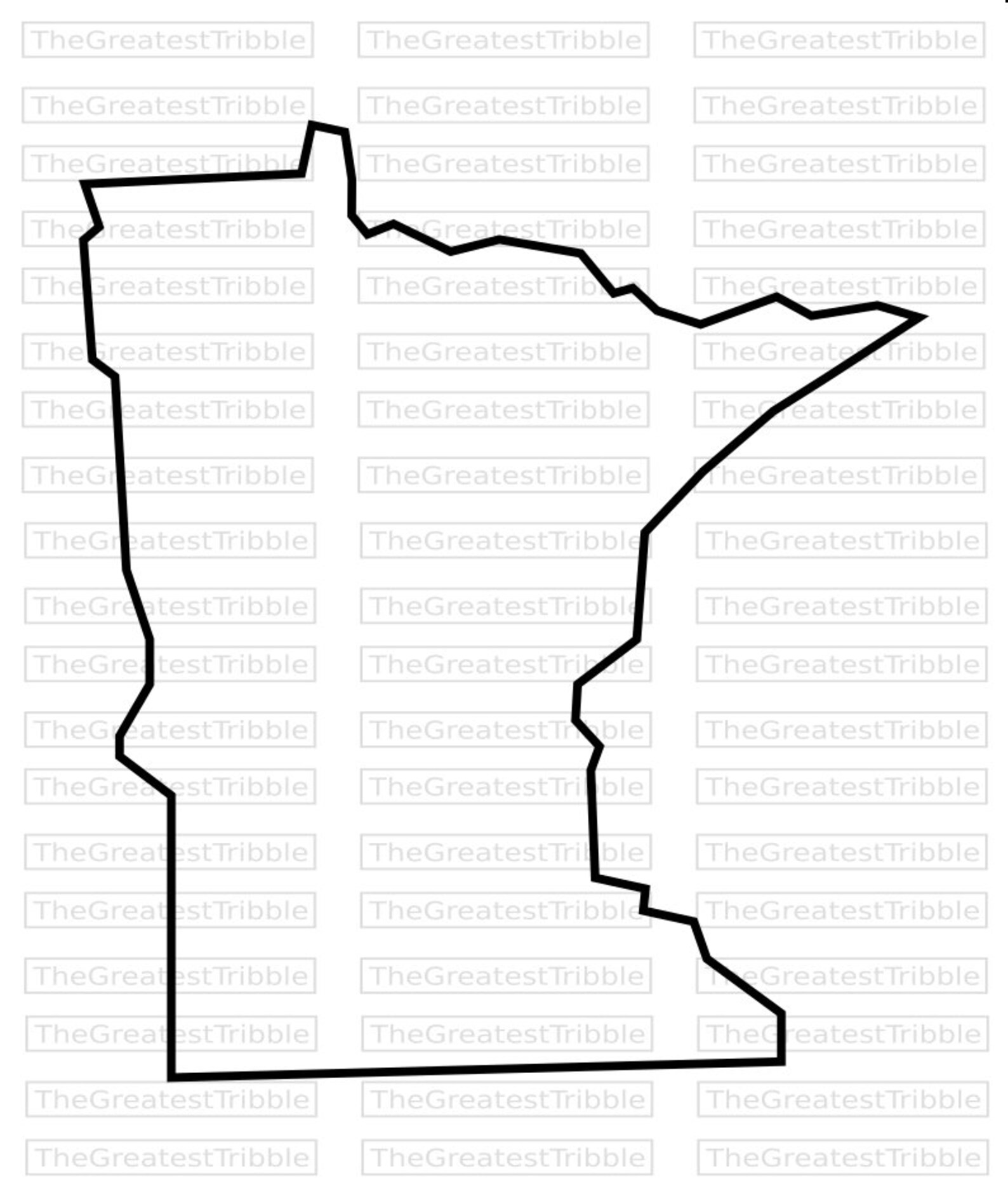 Minnesota State Map Eps Svg Png Jpg Vector Graphic Clip Art - Etsy