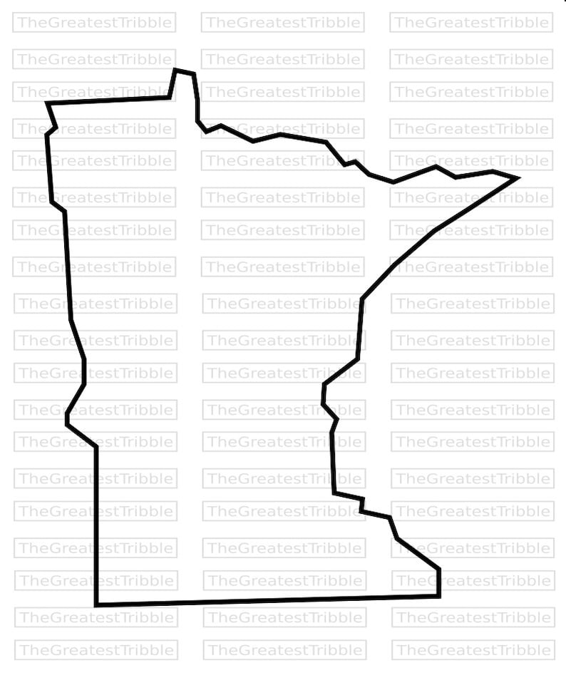 Minnesota State Map Eps Svg Png Jpg Vector Graphic Clip Art - Etsy