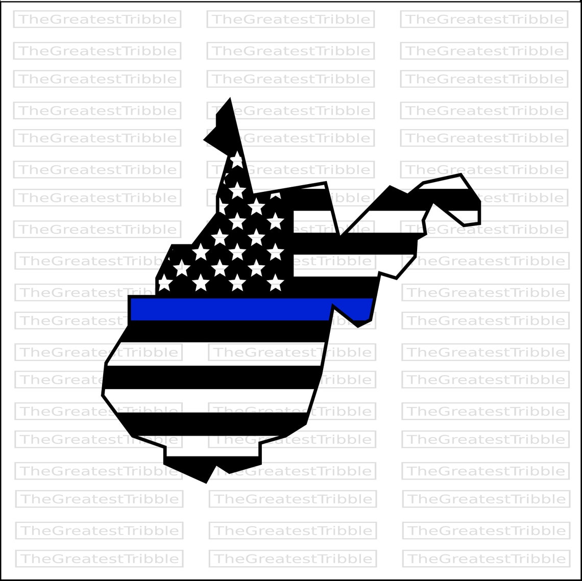 West Virginia Thin Blue Line Flag Clipart (SVG, PNG, JPG) - Etsy
