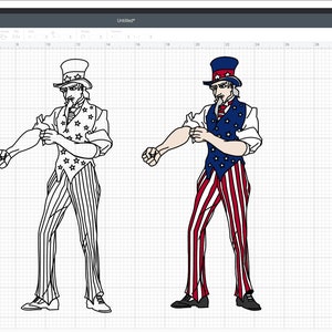 Uncle Sam Outline Uncle Sam Fighting USA Presidents Day Eps Svg Png Jpg ...