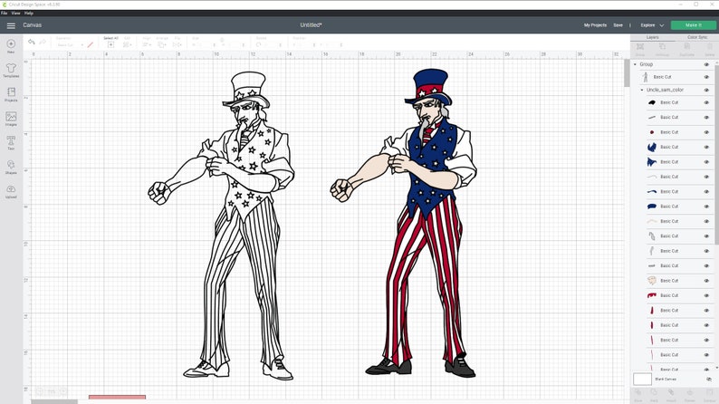 Uncle Sam Outline Uncle Sam Fighting USA Presidents Day Eps | Etsy