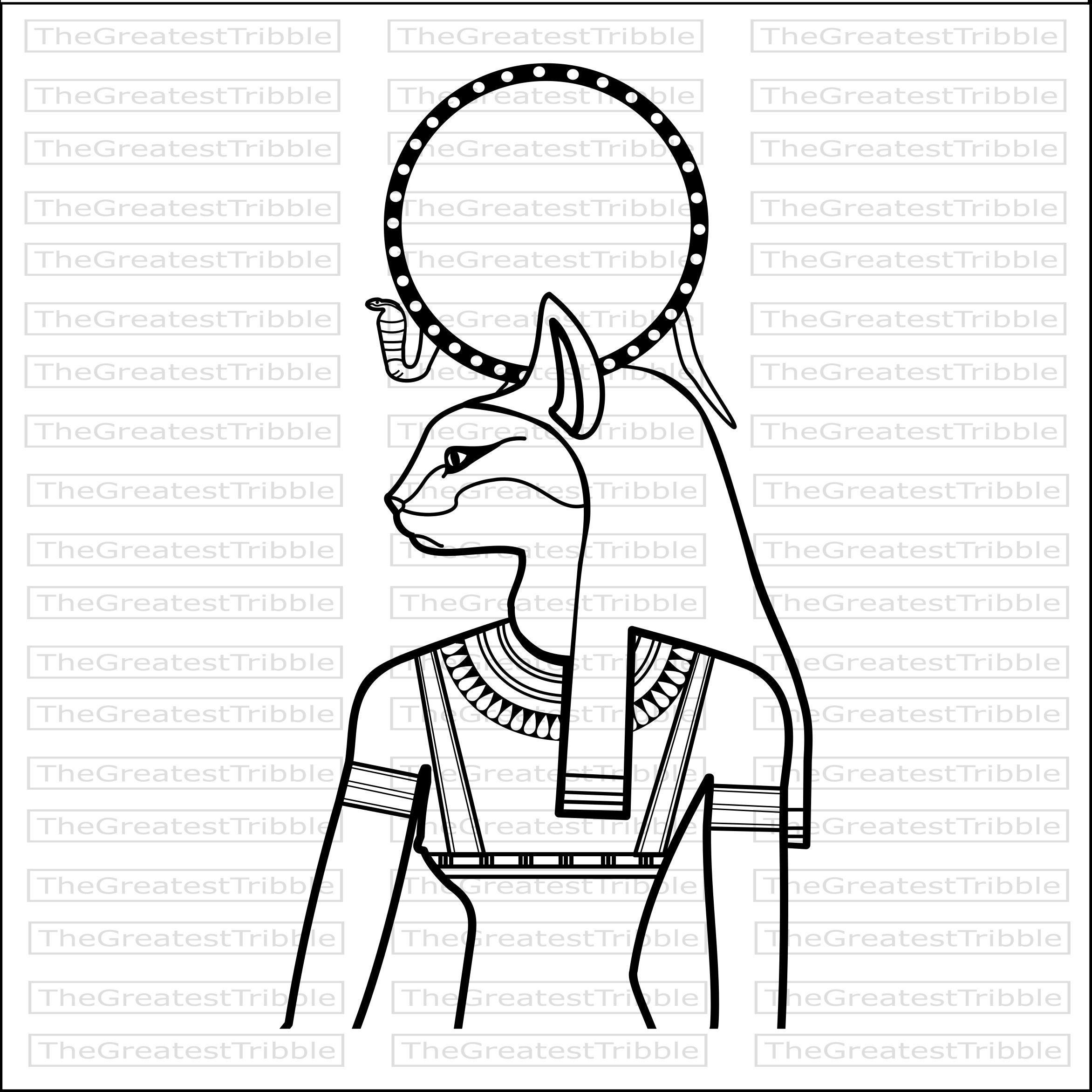 Egyptian Bastet Drawing
