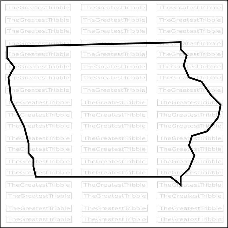 Iowa State Map Svg Png Jpg Eps Vector Graphic Clip Art Iowa - Etsy
