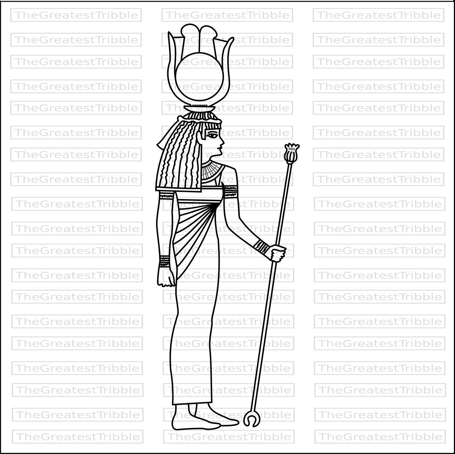 Hathor egipcio Dios Clip Art svg png jpg eps Vector Graphic Clip Art ...
