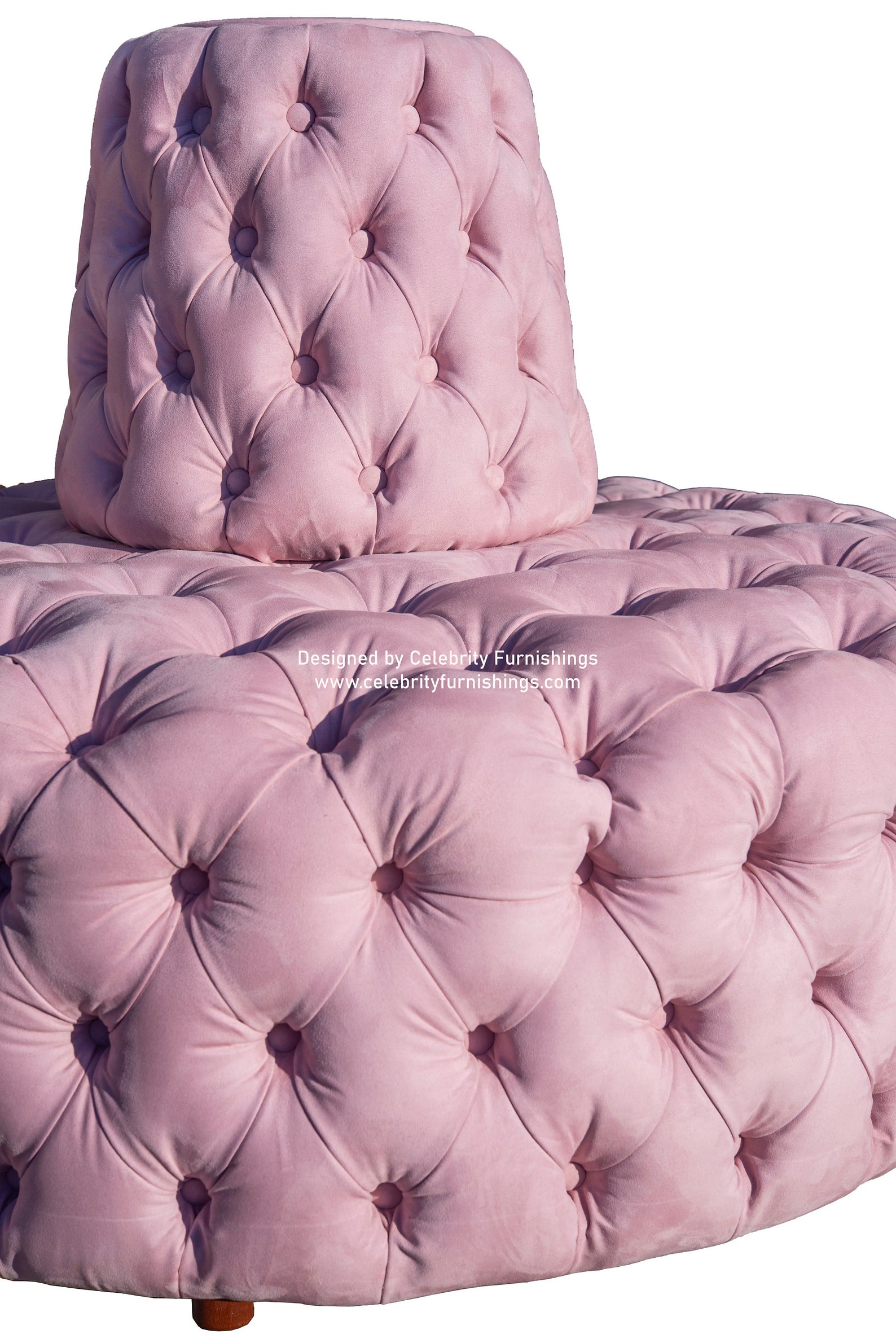 Velvet Fully Tufted Round Couch for Salon 44 Diameter | Etsy