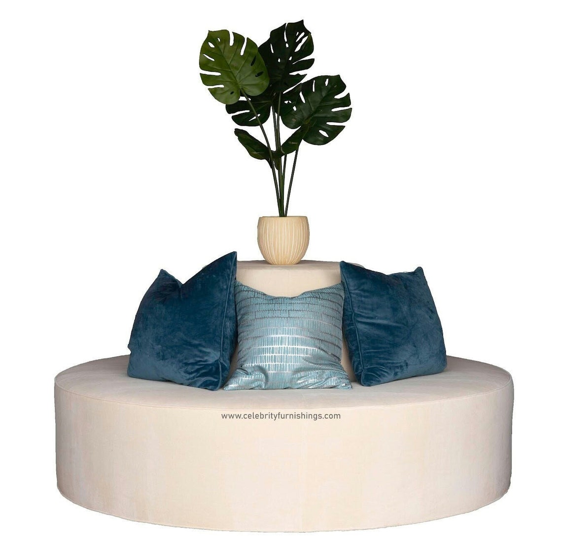 Large Entryway Round Sofa Settee Contemporary Plain in 72" Diameter in ...