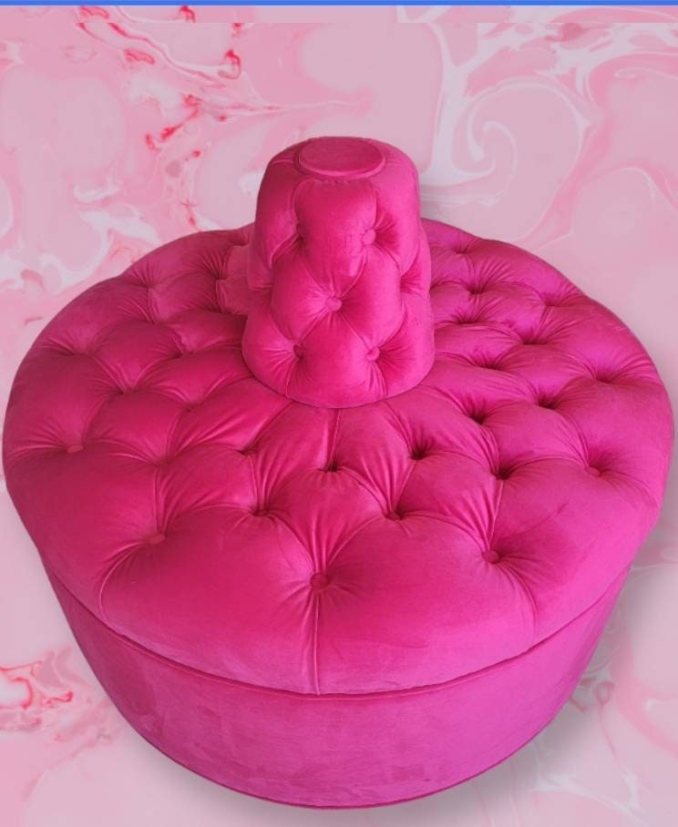 Small Closet Bench Circle Sofa Settee Tufted 35" Diameter With Cone - Etsy