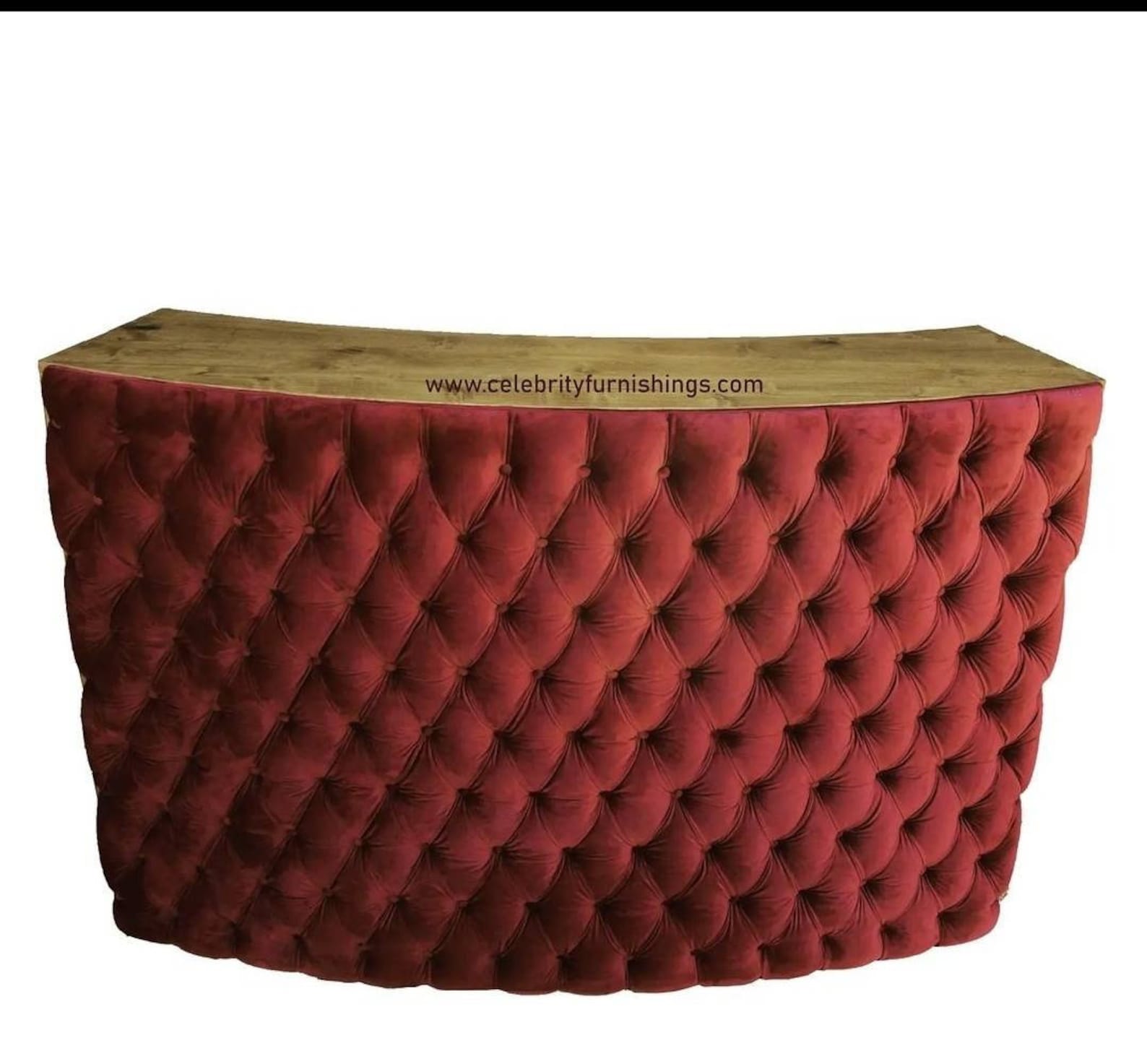 Rounded Wooden Counter Desk Velvet Tufted - Etsy