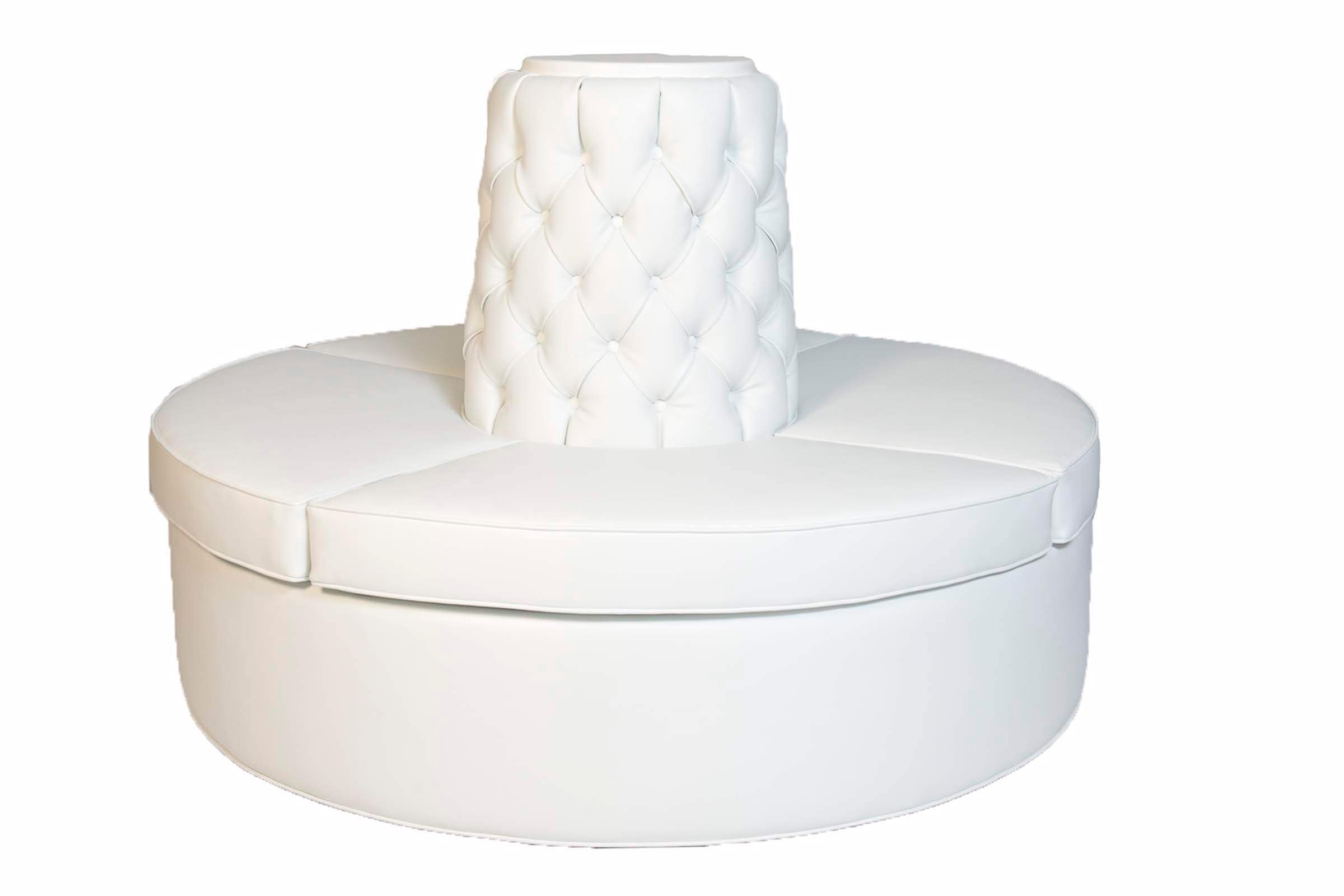 Round Couch for a Lobby Office in White Leather Luxury Spa Beauty Salon ...