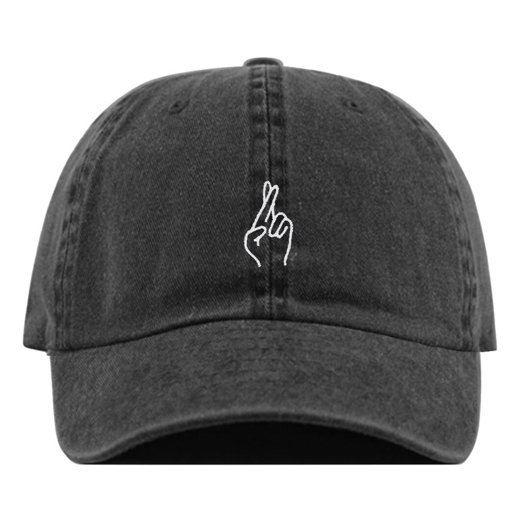 FINGERS CROSSED Baseball Hat, Embroidered Dad Cap • Good Luck Best ...