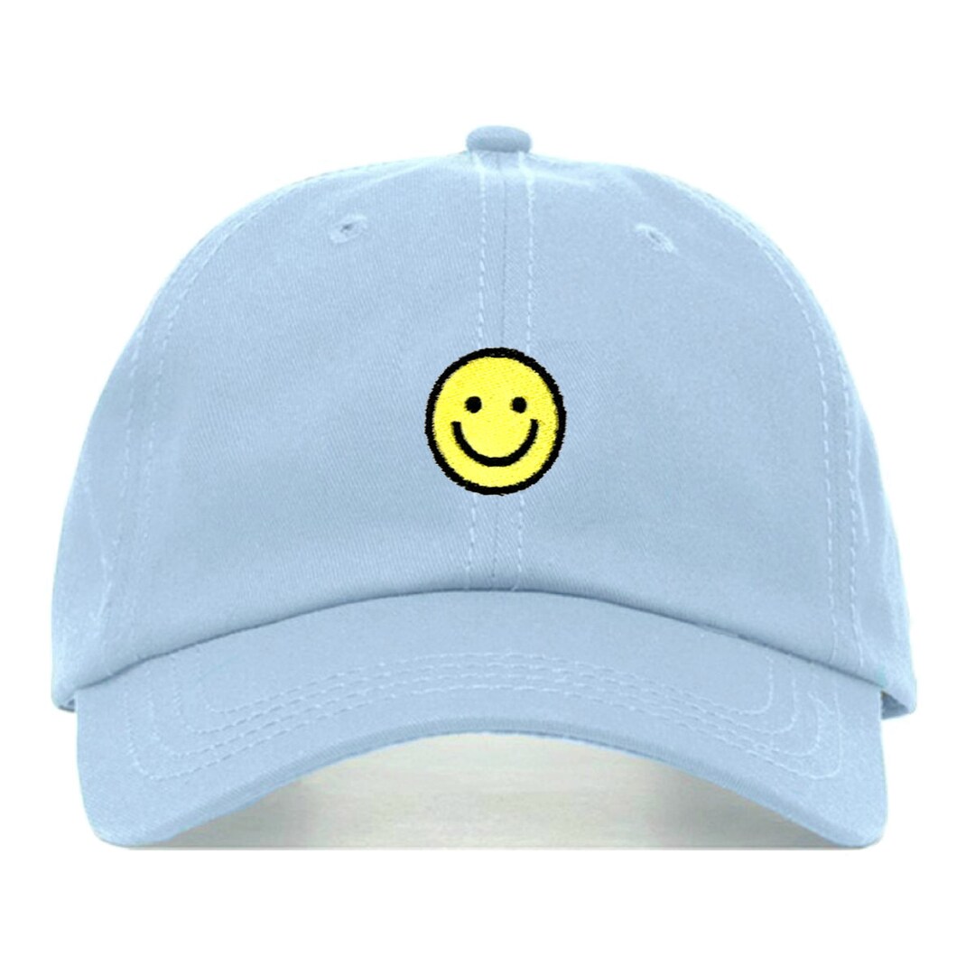 SMILEY FACE Baseball Hat, Embroidered Dad Cap • Happy Emoji Emoticon ...