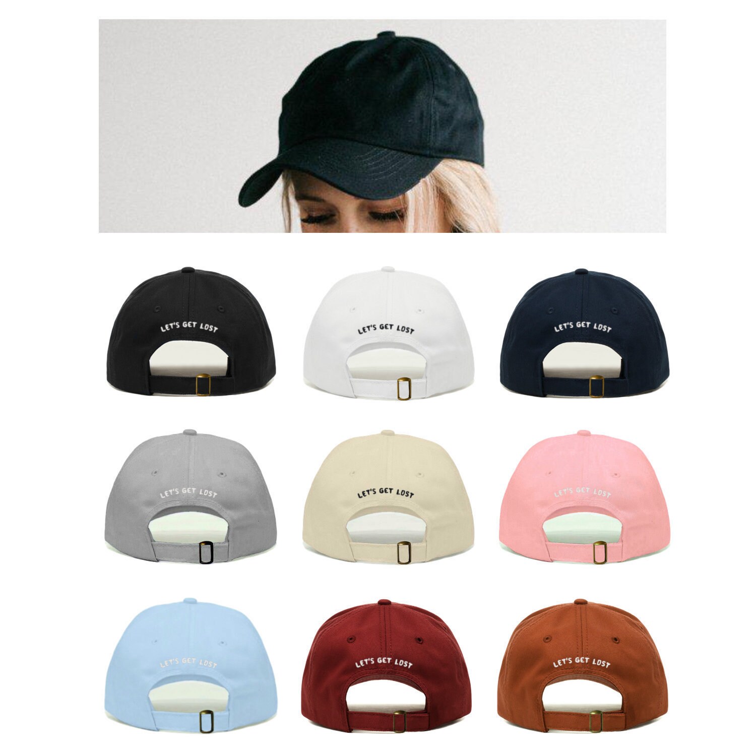 LET'S GET LOST Baseball Hat Embroidered Dad Cap - Etsy