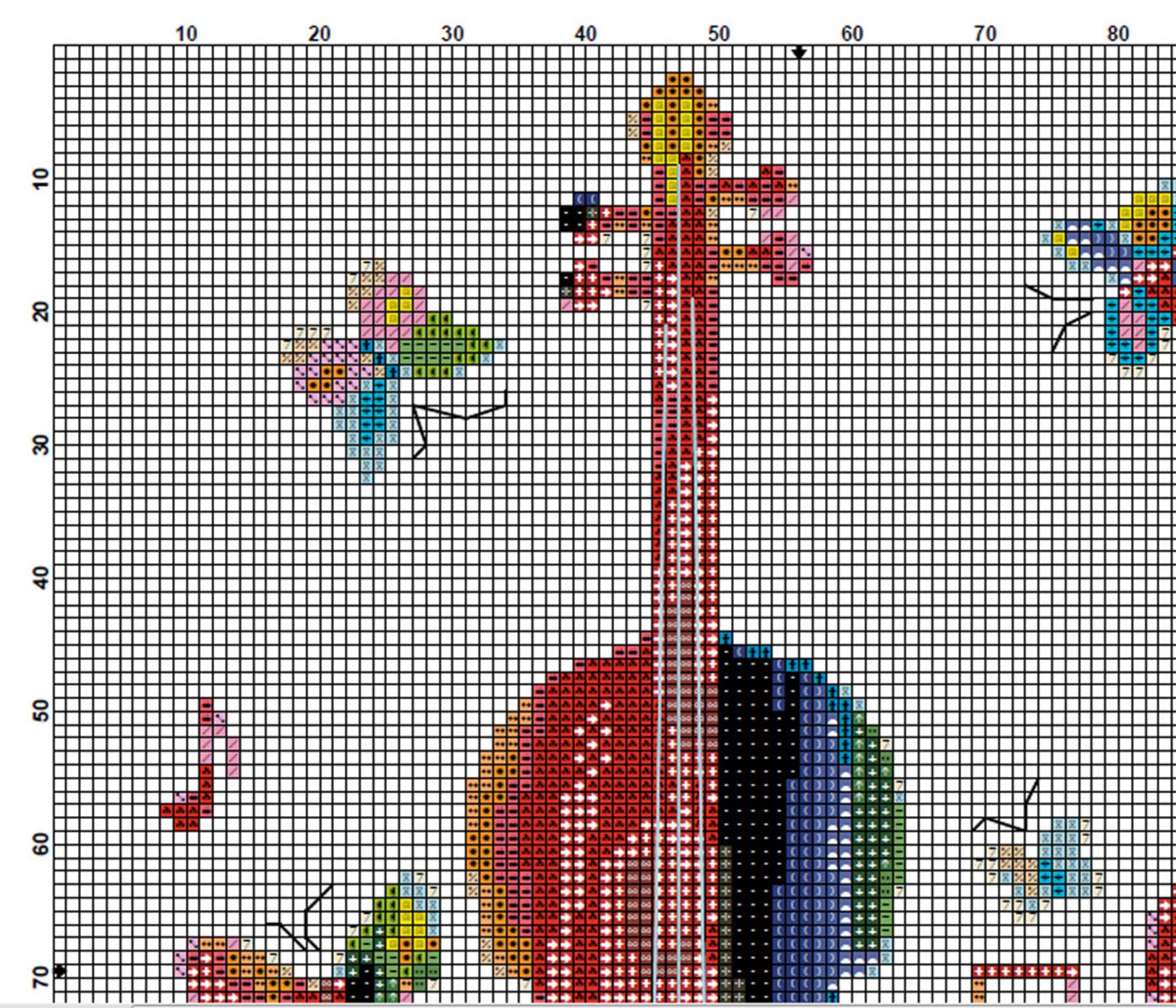 Watercolor Musical Notes Cross Stitch Pattern Rainbow Cross Stitch ...