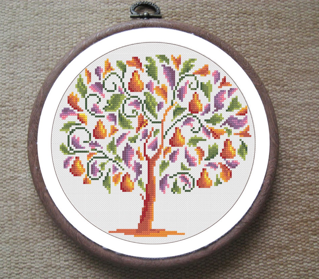 Instant Download PDF Cross Stitch Pattern Fruit Tree Cross Stitch ...