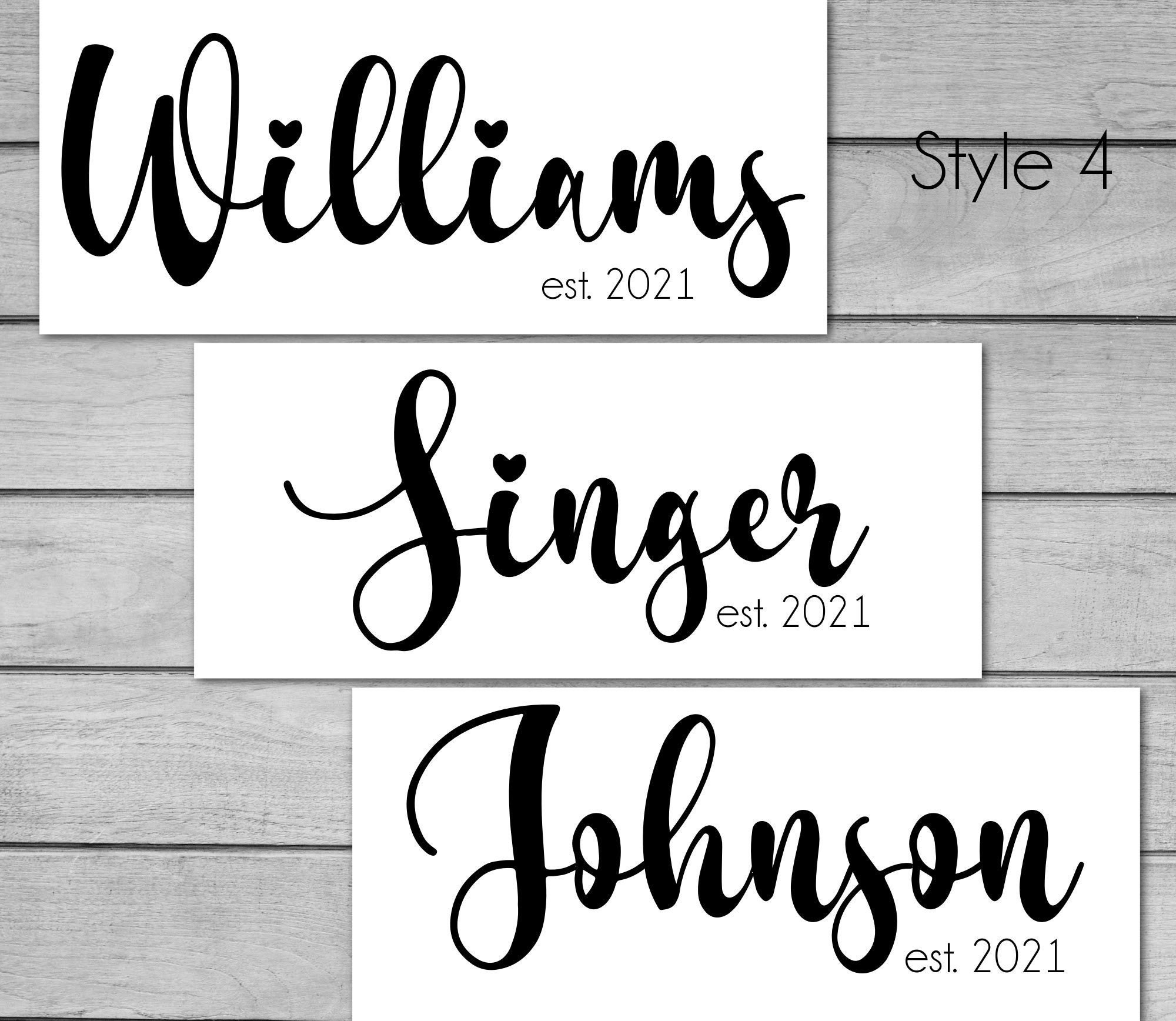 Personalized Last Name Decal Personalized Vinyl Decal DIY Etsy