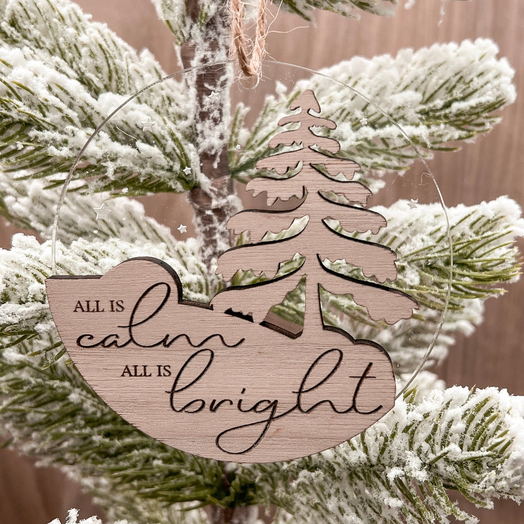 All is Calm All is Bright Christmas Ornament Wooden and - Etsy