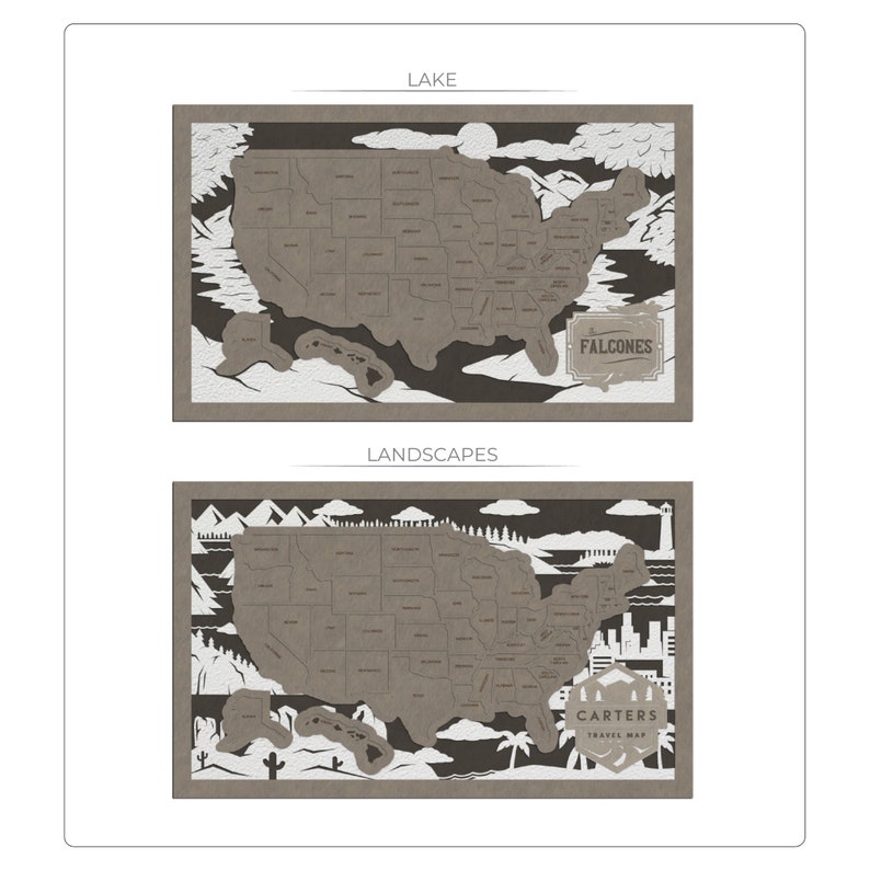 Custom Wooden USA Travel Map Personalized Family Road Trip - Etsy