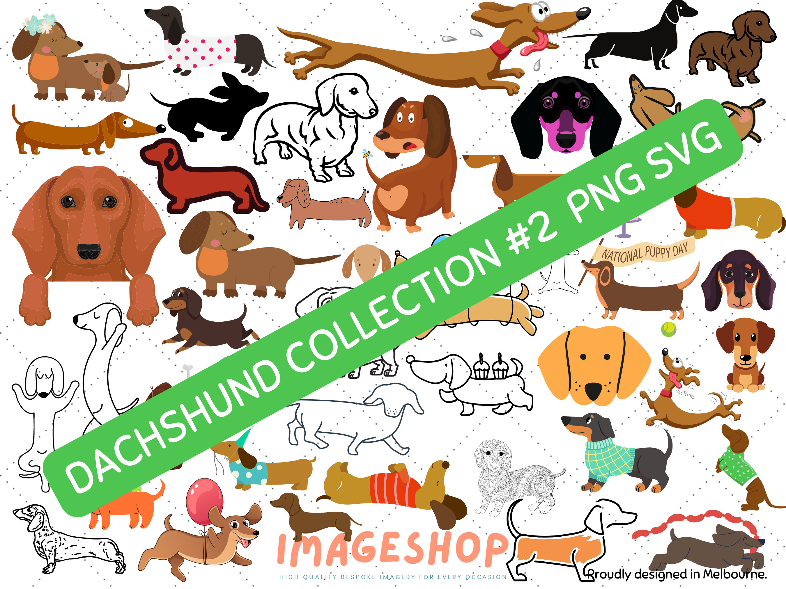 Dachshunds Clip Art, Dachshund Svg, Dachshund Png, Doxie, Sausage Dog ...