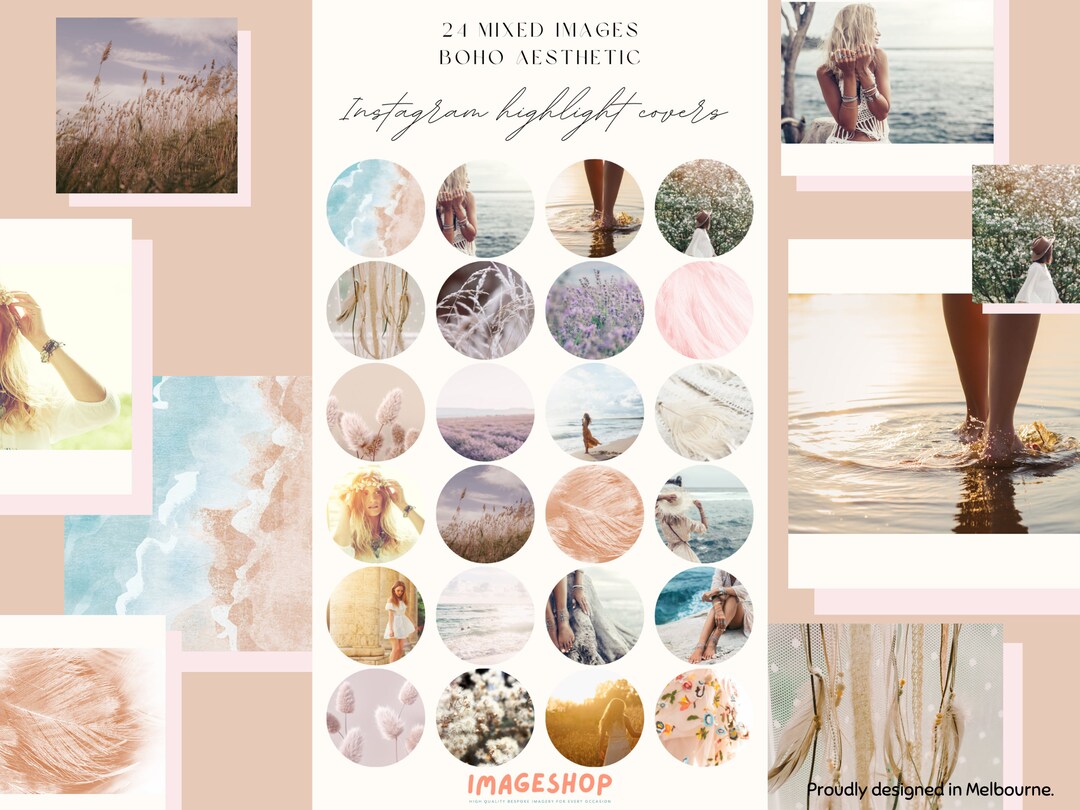 24 Boho Neutral Aesthetic Instagram Highlight Covers Story - Etsy