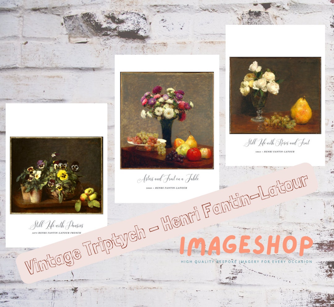 Printable Vintage Triptych Wall Art, Clip Art, Digital Download ...