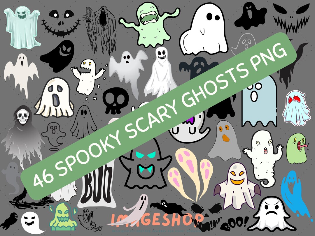 46 Spooky Scary Ghost Clipart PNG | Halloween Png | Halloween Clipart | Halloween Sublimation ...