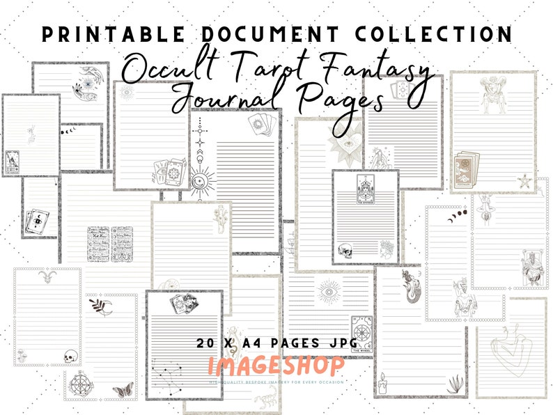 Tarot Journal, Occult, Book of Shadows, Grimoire Pages, Digital ...