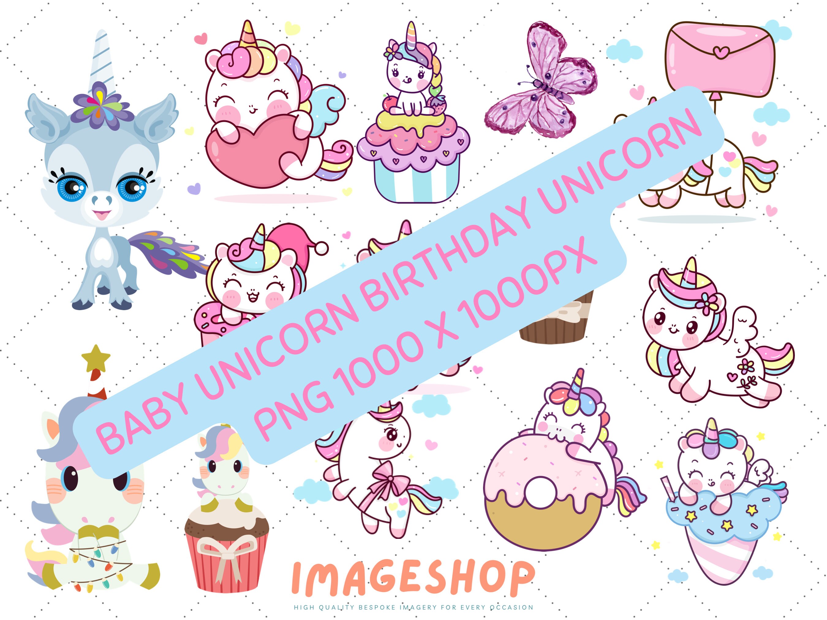 Baby Unicorn Clipart Collection Cute Baby Unicorn PNG - Etsy