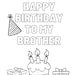 Happy Birthday Brother, Happy Birthday Card, Colouring in Card ...