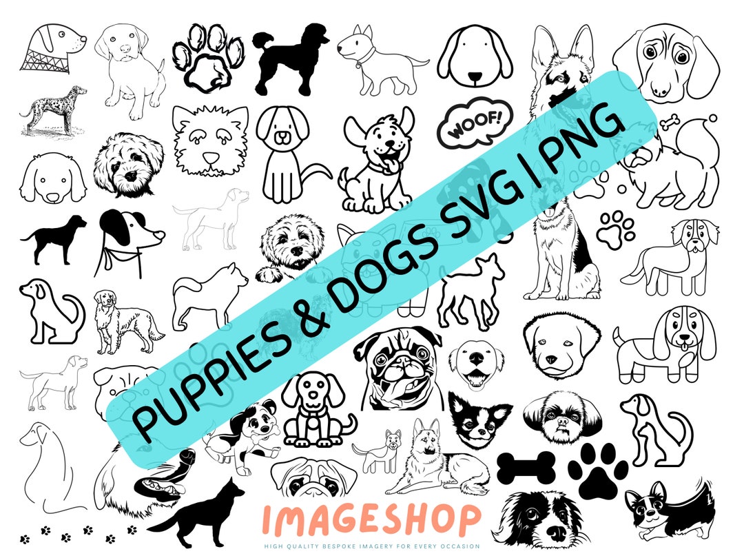 55 Dog Svg | Png + Pdf File / Hand Drawn Dogs / Dog Lovers Svg / Dog ...