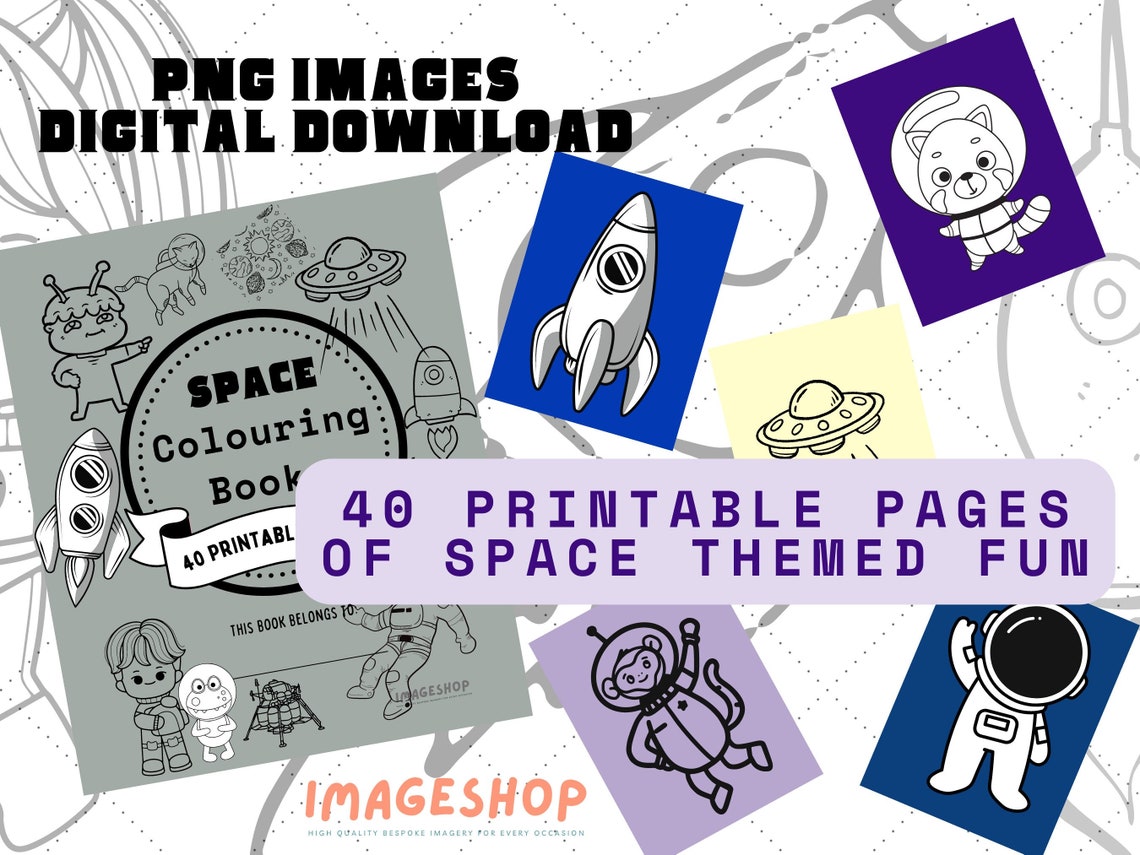 Space Colouring Book Printable, Colouring in Outer Space, Spaceman ...