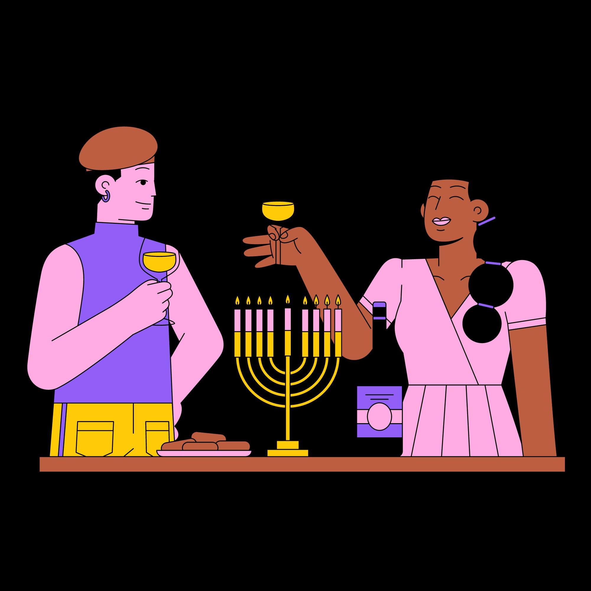 Jewish Icons Pink Purple Aesthetic Clip Art, Downloadable Digital ...