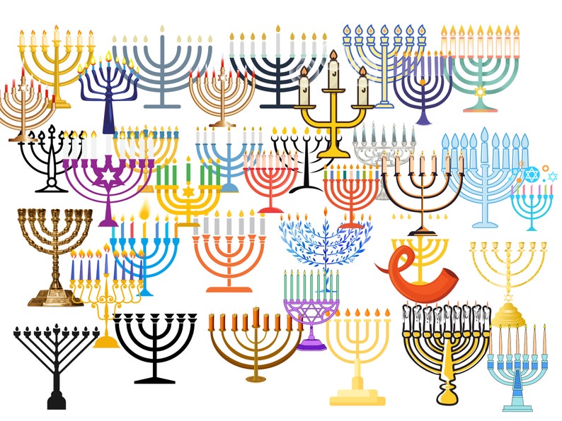 Menorah Jewish Icons Clip Art, Jewish PNG, Hanukkah Celebration, Hebrew ...