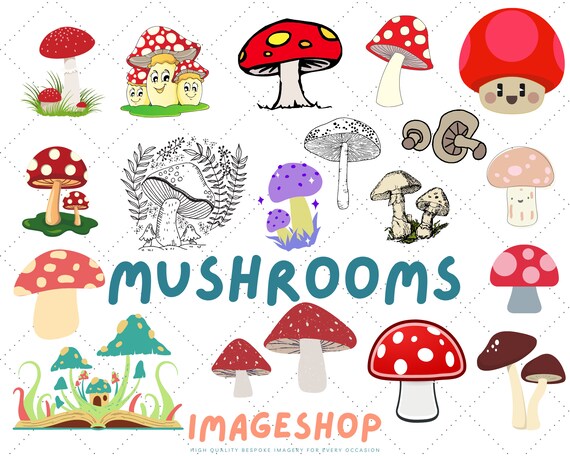 Mushrooms Clip Art Downloadable Digital Images Printable - Etsy
