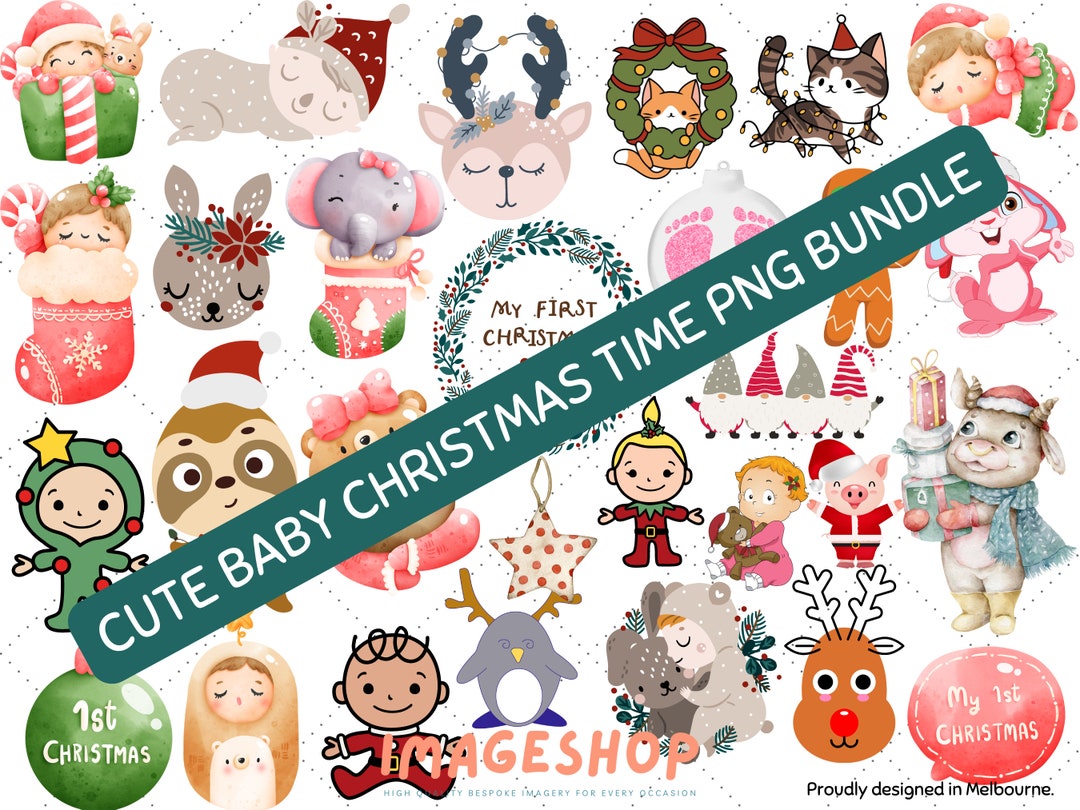 Baby Christmas Clipart, Christmas Png, Clipart Bundle, Christmas Png ...