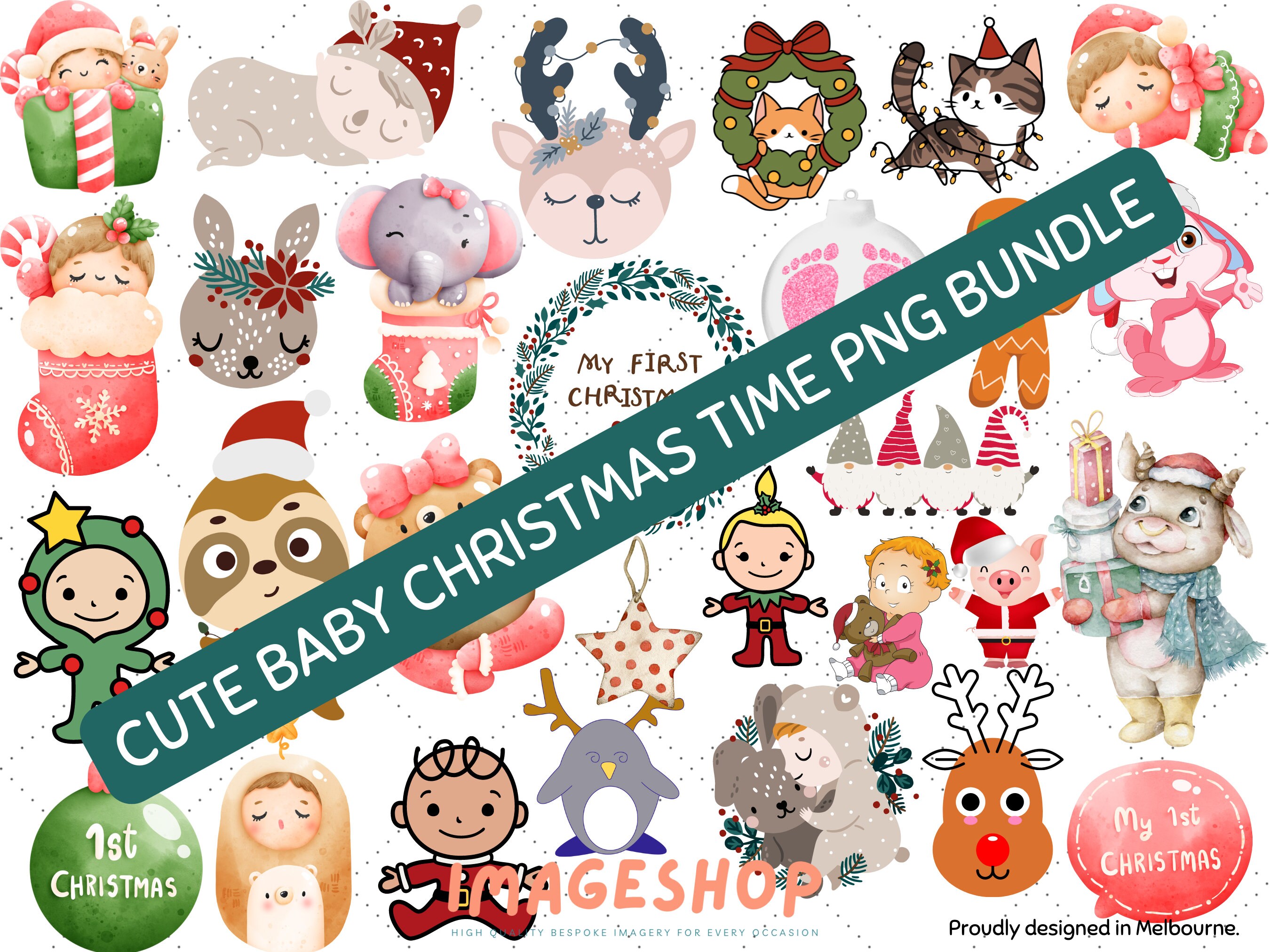 Baby Christmas Clipart, Christmas Png, Clipart Bundle, Christmas Png ...