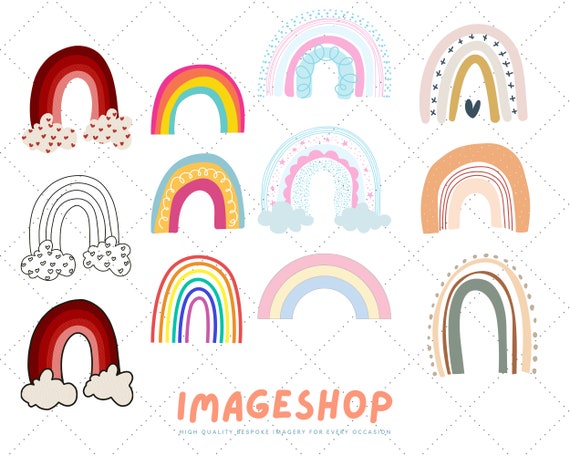 Rainbow Clip Art Downloadable Digital Images Printable | Etsy
