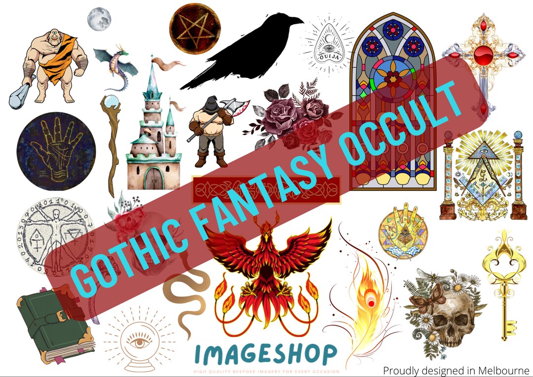 Gothic Fantasy Clipart Bundle: Occult Dnd Illustrations (digital ...