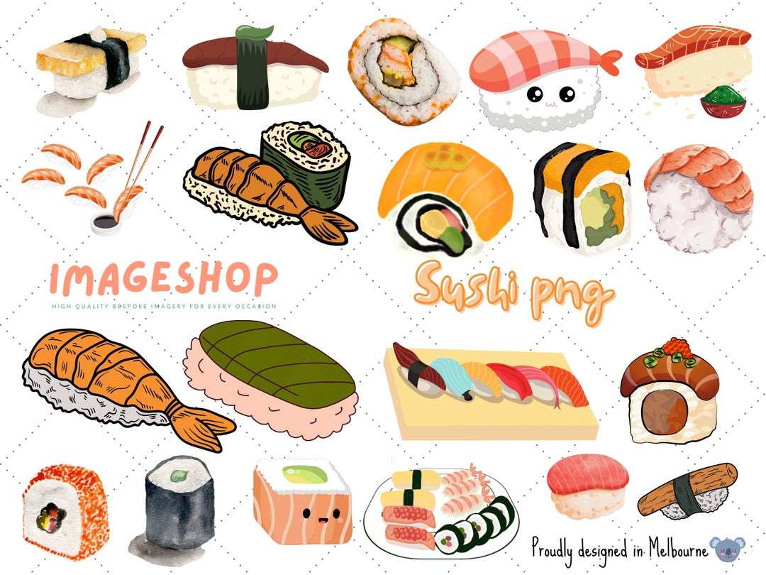 Sushi Image Bundle, Sushi Png, Sashimi Png, Sushi Download, Digital Download, Instant Download ...