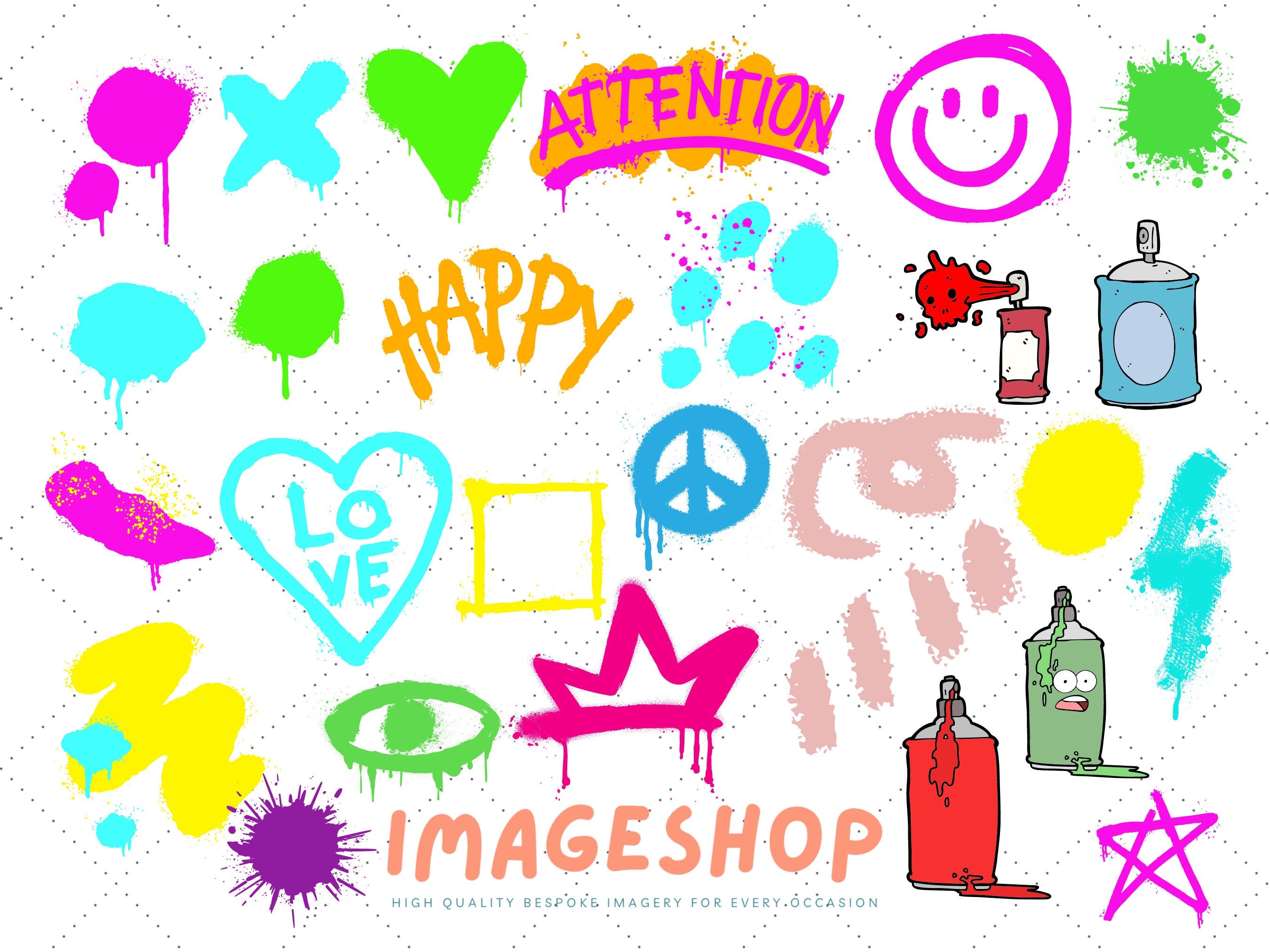 Graffiti Spray Paint Clip Art Cutting Images SVG, Digital Download ...