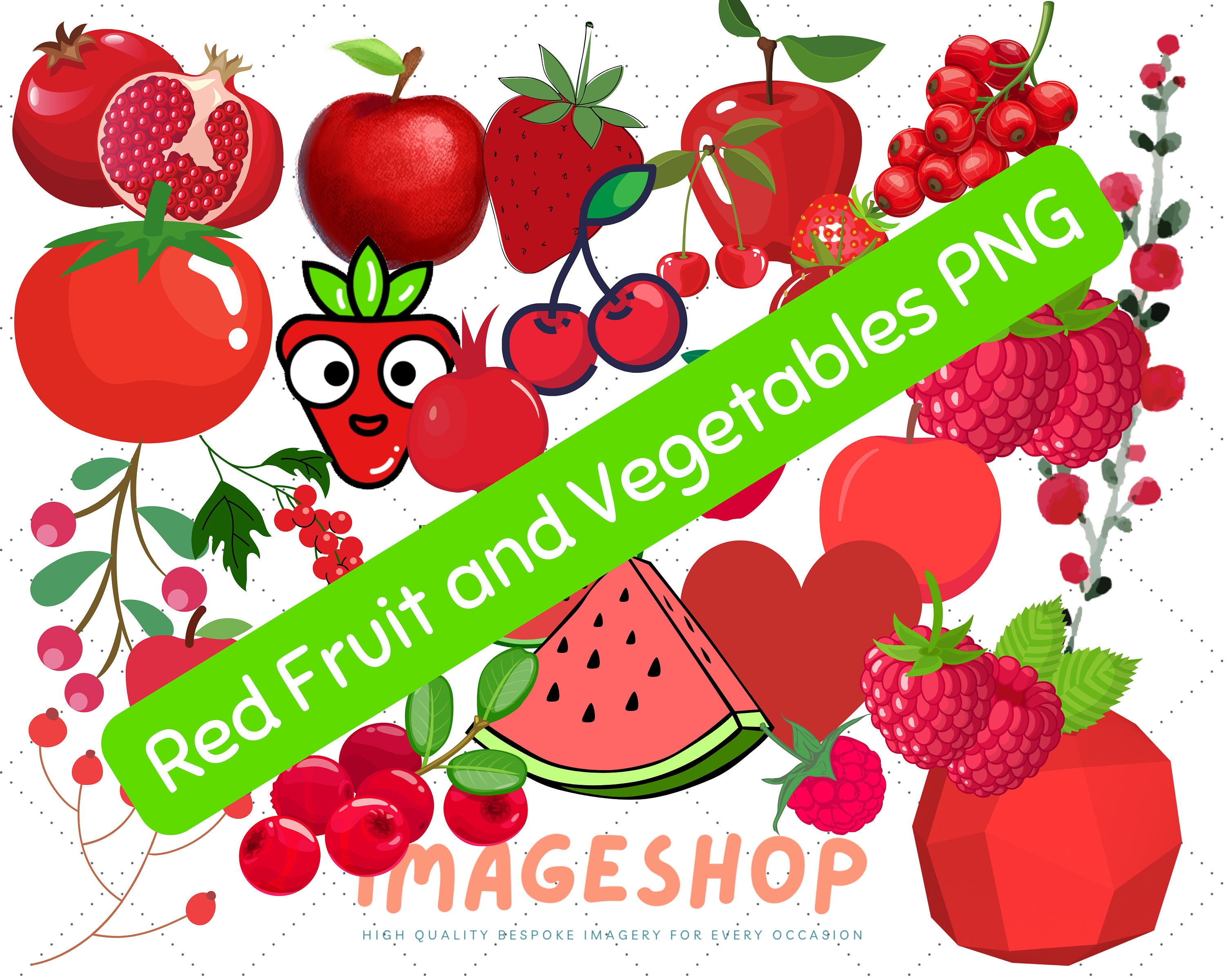 Red Fruits And Vegetables Drawing