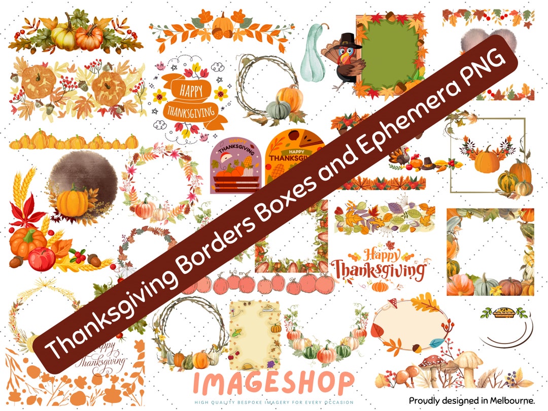 36 Thanksgiving Borders Boxes and Ephemera Png | Clipart Png ...
